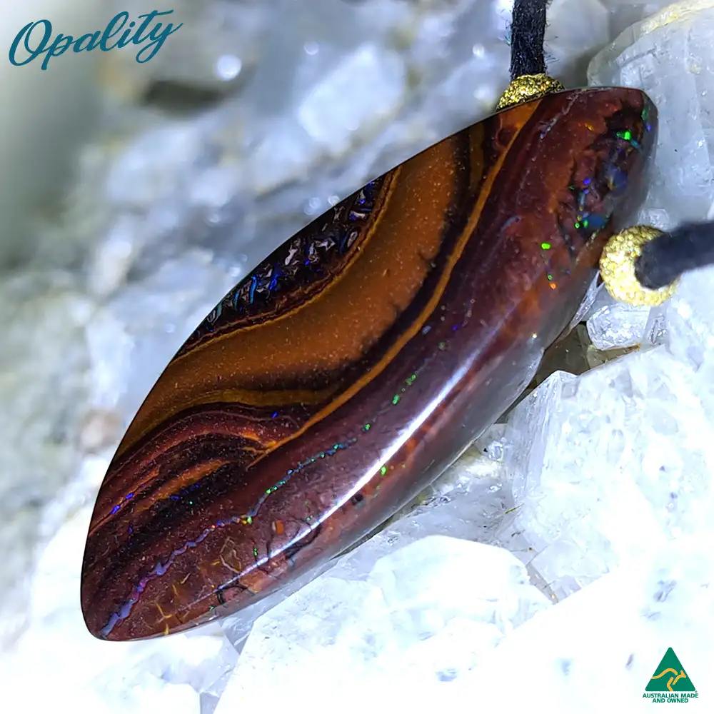 Australian Yowah Nut Opal & 925 Drilled Pendant 58ct | Opality