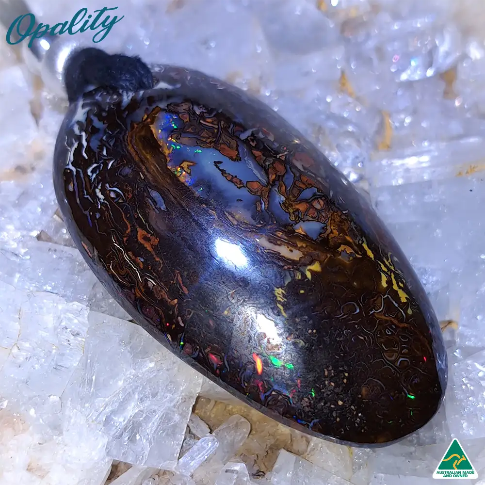 Australian Yowah Nut Opal & 925 Drilled Pendant 93ct | Opality