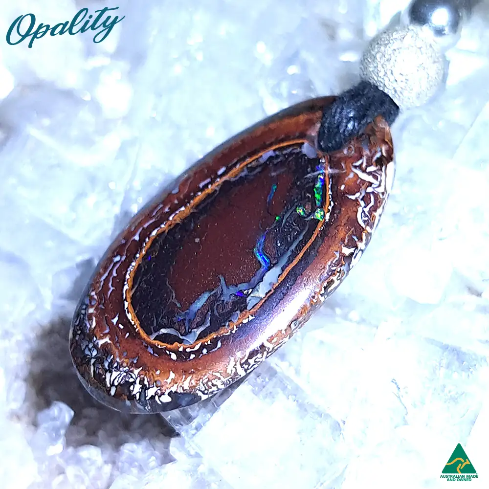 Yowah Nut Boulder Opal & 925 Double-sided Drilled Pendant 12.2ct | Opality
