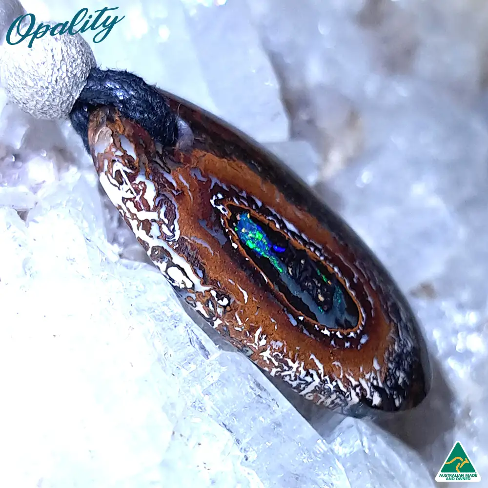 Yowah Nut Boulder Opal & 925 Double-sided Drilled Pendant 12.2ct | Opality