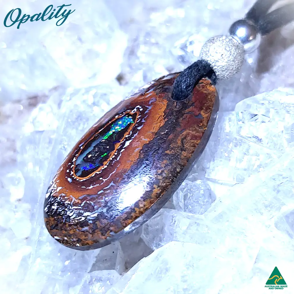 Yowah Nut Boulder Opal & 925 Double-sided Drilled Pendant 12.2ct | Opality